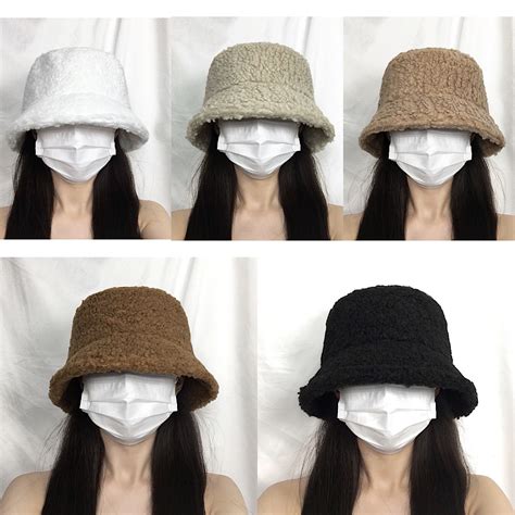 [5컬러 소두핏] 빅 뽀글이 양털 벙거지 얼굴소멸 대두커버 가을 겨울 데일리 버킷햇 여자 쌍수 코수술 성형수술 빅사이즈 캠핑 등산 모자