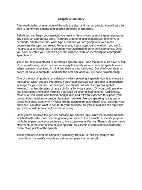 Chapter 4 Summary Pdf