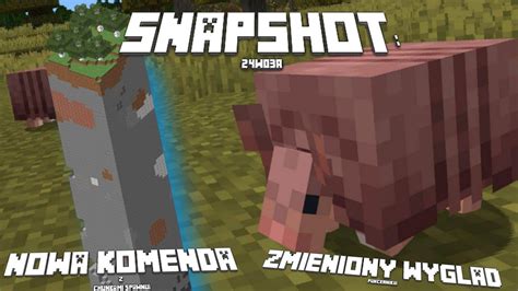 Minecraft SNAPSHOT 24w03a ZMIENIONY WYGLĄD PANCERNIKA NOWA KOMENDA Z