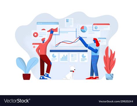 Flat Modern Design Workflow Management Royalty Free Vector