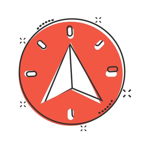 Compass Icon In Comic Style Navigation Equipment Cartoon Vector