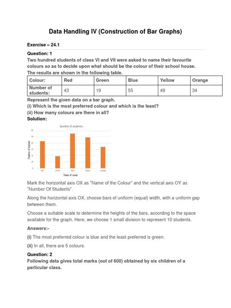 Chapter 24 Data Handling Iii Construction Of Bar Graphs Download