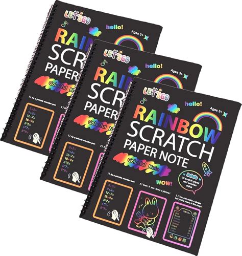 Azrian Scratch Art Paper Notebooks Rainbow Magic Scratch