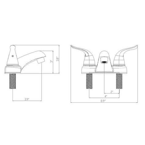 Rv Lavatory Bathroom Faucet Double Handle Washerless Cartridge Less Pop