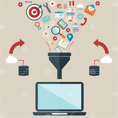 Flat Design Illustration Concepts For Creative Process Big Data Filter Data Tunnel Analysis
