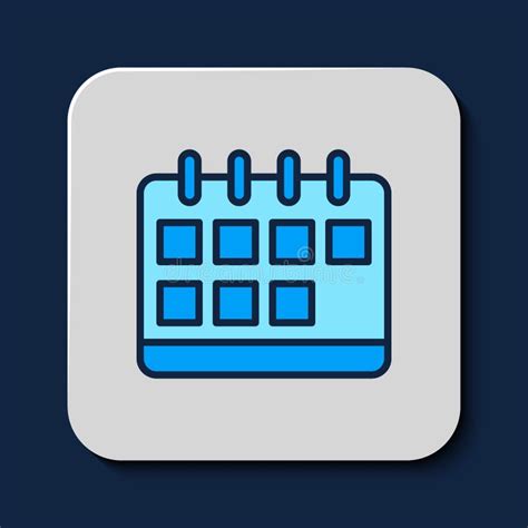 Filled Outline Calendar Icon Isolated On Blue Background Event