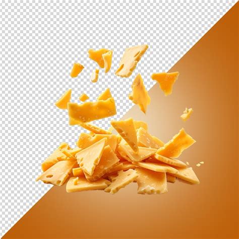 Falling Cheese Cubes Isolated On White Background Premium Ai