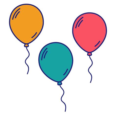Vector De Diseño Plano De Icono De Globos Vector Premium