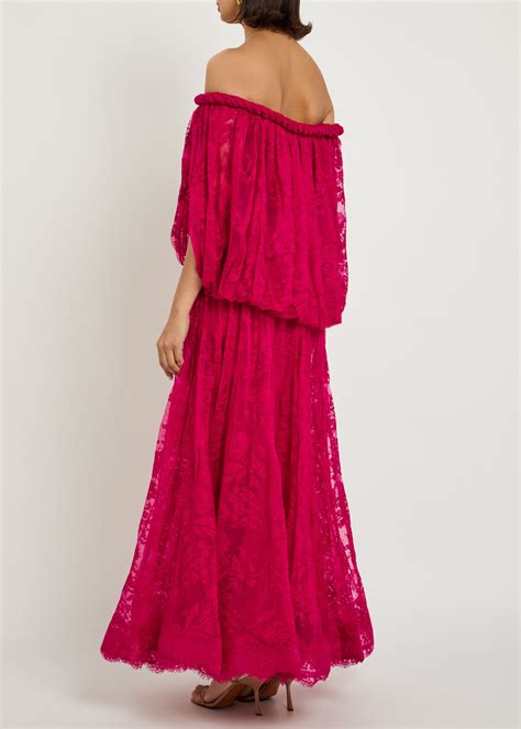Zimmermann Luna Off The Shoulder Lace Gown Harvey Nichols