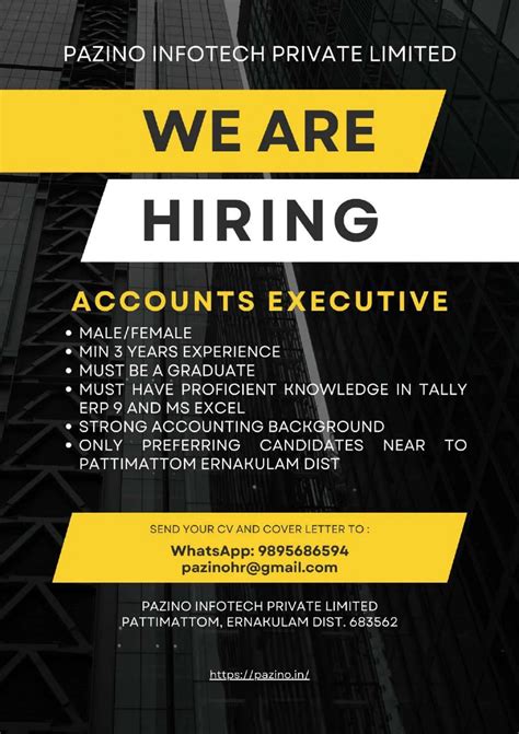 Arya Mohan On Linkedin Hiring Urgentrequirement Accountsexecutive