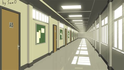 Anime School Hallway By Redsam121 On Deviantart