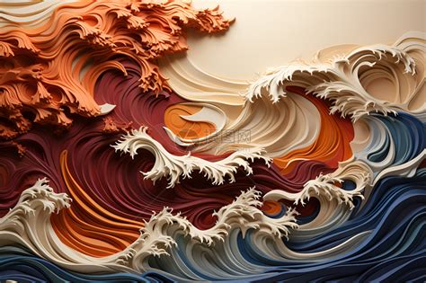 3d创意海浪模型插画图片下载 正版图片600913721 摄图网
