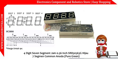 Jual 4 Digit Seven Segment Jam Common Anoda 056 Inch Hijau Pure Green