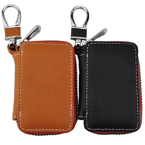 For Porsche Genuine Leather Car Key Holder Keychain Ring Case Bag Cover