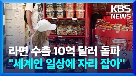 라면 수출 10억 달러 돌파 “세계인 일상에 자리잡아” Kbs 20241102 Youtube