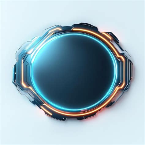 Futuristic Circular Interface With Neon Lights Premium Ai Generated Image