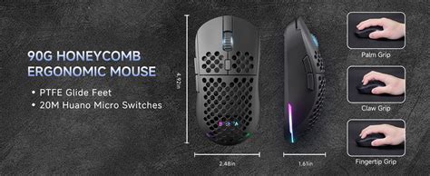Dierya M1 Wireless Gaming Mouse 24 000 Dpi Optical Sensor 90g Lightweight 6 Programmable