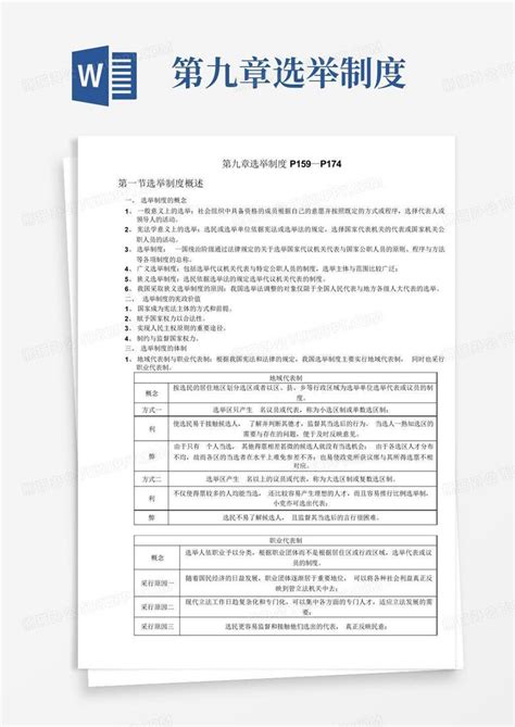 第九章选举制度word模板下载编号laagnrzd熊猫办公