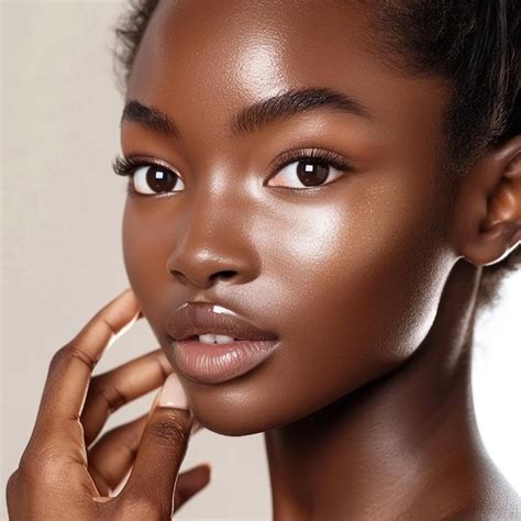 A Woman With A Black Hair And A Brown Skin Premium Ai Generated Image