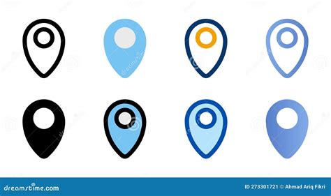 Pin Icons In Different Style Pin Icons Different Style Icons Set