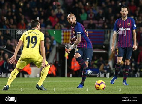 Arturo Vidal During The Match Between Fc Barcelona And Villarreal Cf