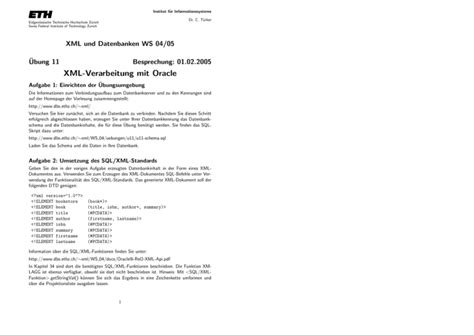 Xml Verarbeitung Mit Oracle