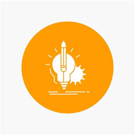 Idea Insight Key Lamp Lightbulb White Glyph Icon In Circle 3d 3d