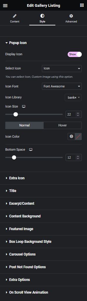 Gallery Listing Elementor Widget Settings Overview The Plus Addons For Elementor