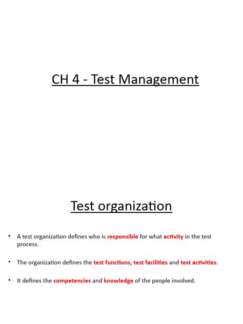 Ch 4 Test Management Pdf Software Testing Version Control