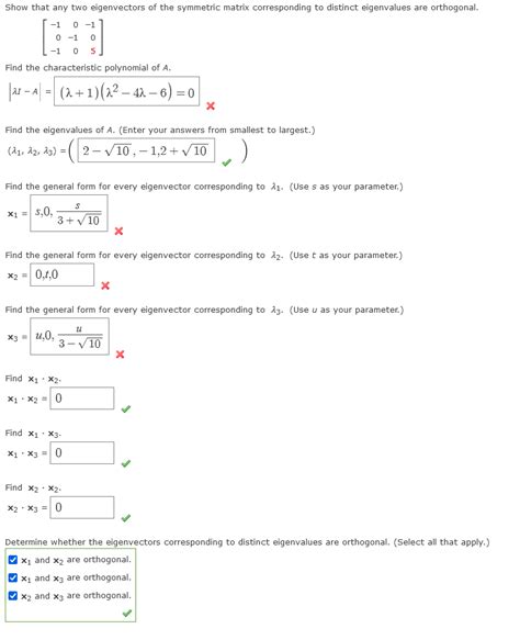 Solved Show That Any Two Eigenvectors Of The Symmetric