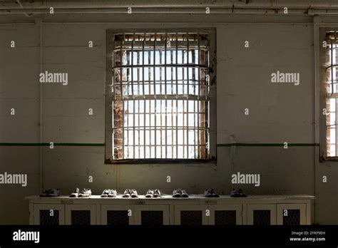 Vintage Locker Room Featuring Rows Of Sneakers Lined Up Beneath A Large