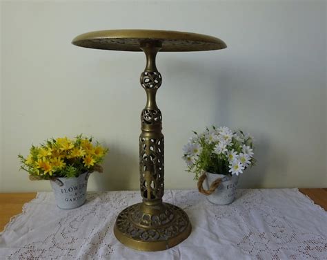 Large Vintage Brass Planter Stand Flower Pot Stand Brass Display