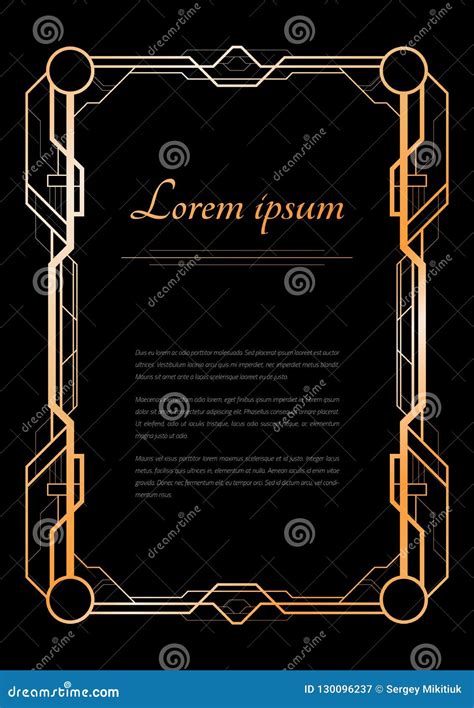 Vintage Linear Border Geometric Art Deco Style Frame Stock Vector Illustration Of Ornament