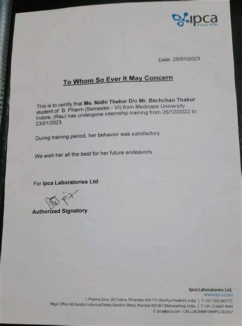 Nidhi Thakur On Linkedin Internship Experience Learning Ipca Share
