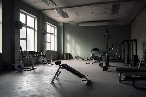 Premium Photo Gym Equipment In Empty Room