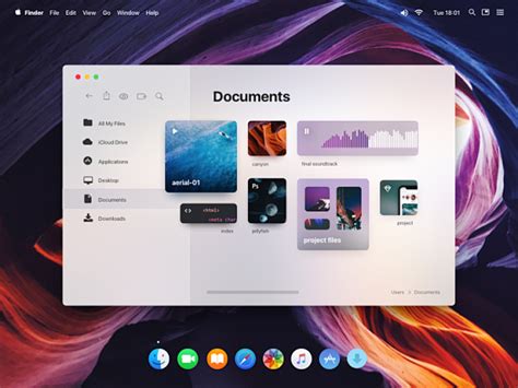 Macos Redesign Concept Finder Imac Macbook Macintosh Dock Desktop Gui