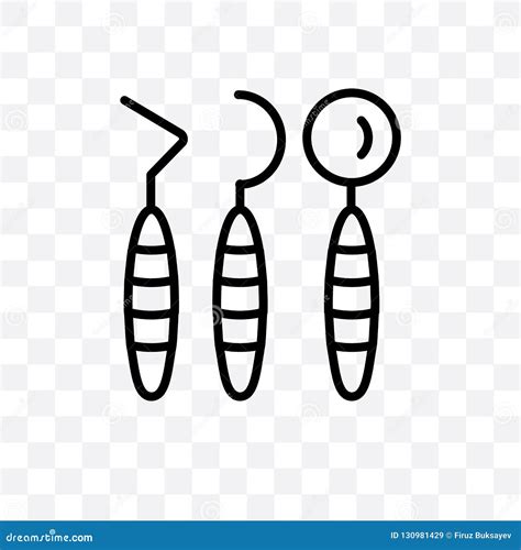 Dentist Tools Vector Linear Icon Isolated On Transparent Background Dentist Tools Transparency