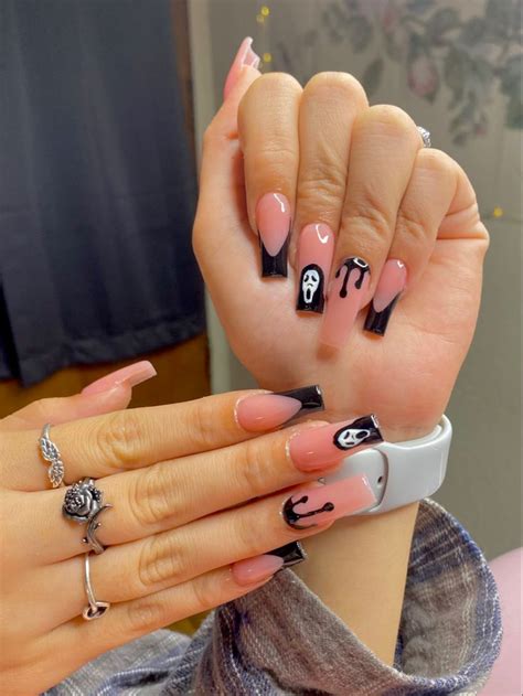 Pin By Fanyy On Halloween Nails Horror Nails Long Square Acrylic