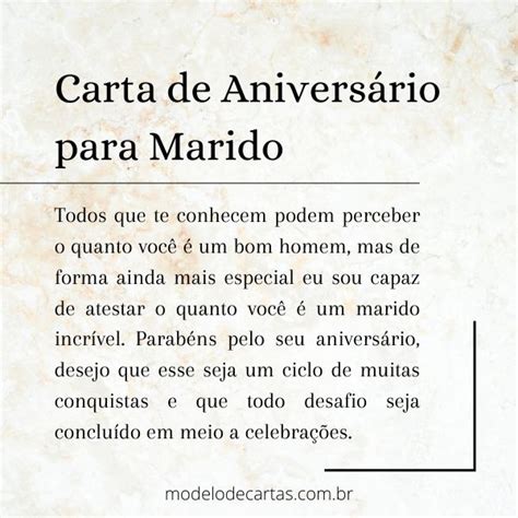Carta de Aniversário para Marido