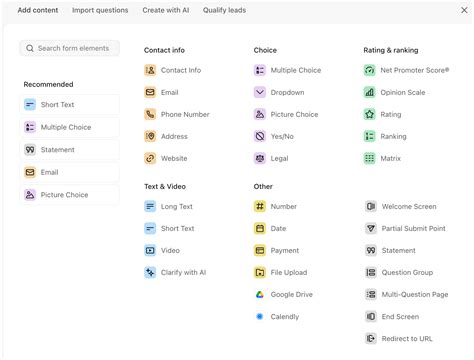 Question Types Help Center Question Types Help Center