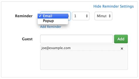 Event Email Popup Reminder PHP Event Calendar