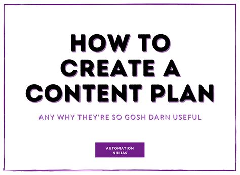 How To Create A Content Plan Automation Ninjas