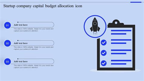 Startup Company Capital Budget Allocation Icon Ppt Presentation
