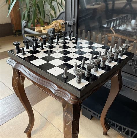 Chess Set Pieces From Bolts And Nuts Real Car Engine Parts