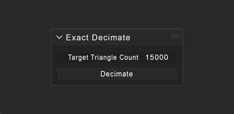 Exact Decimate Triangle Count Precision Superhive Formerly Blender
