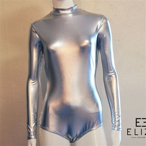 Metallic Leotard Dance Bodysuits Praise Long Sleeve Etsy