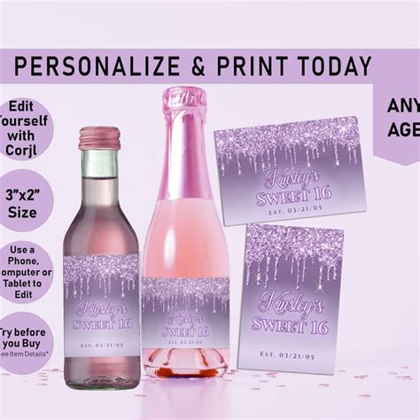 Mini Cider Labels Template Etsy