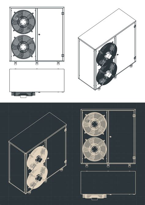 Outdoor Unit Of Air Conditioner Blueprints 45683388 Vector Art At Vecteezy