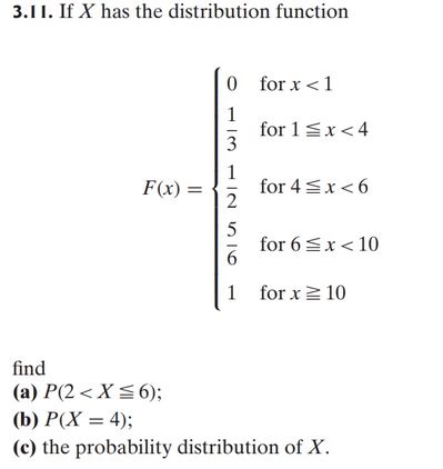 Solved II If X Has The Distribution Function Chegg