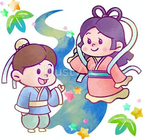 織姫と彦星 天の川イラスト No 25331461｜無料イラスト・フリー素材なら「イラストac」
